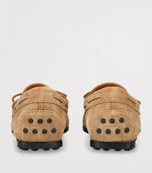 TOD'S Suede Gommino Driving Loafers - Brown