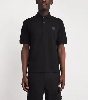 Stone Island Organic Cotton Ghost Polo Shirt - Black