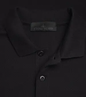 Stone Island Organic Cotton Ghost Polo Shirt - Black
