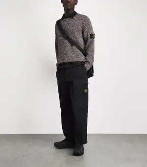 Stone Island Stretch Organic Cotton Cargo Trousers - Black