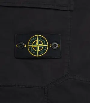 Stone Island Stretch Organic Cotton Cargo Trousers - Black