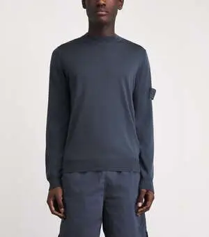 Stone Island Virgin Wool Ghost Sweater - Blue