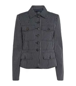 ME+EM Cotton Twill Striped Slim Jacket