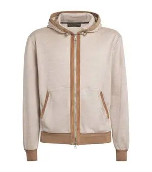BRETT JOHNSON Linen-silk-cotton Hoodie