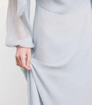 Erdem Silk Crystal Cape Gown