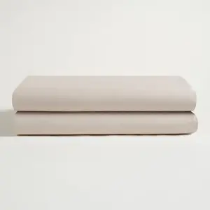 ZSA ZSA ZSU Solid Cotton Sateen 300 Thread Count Flat Sheet - Cream