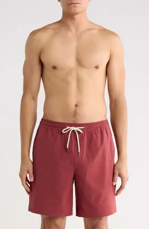 Nordstrom 7-inch Volley Swim Shorts - Red Fire