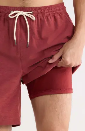 Nordstrom 7-inch Volley Swim Shorts - Red Fire