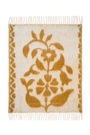 ZSA ZSA ZSU Ropar Fringed Jacquard Acrylic Wool Throw 51x71