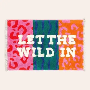 ZSA ZSA ZSU Punjab Tasseled 100% Cotton Bath Mat 24x35 In Wild - Red