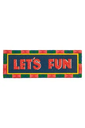 ZSA ZSA ZSU Kerala Let's Fun Coir Doormat 14" X 39 - Blue