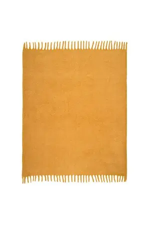 ZSA ZSA ZSU Ropar Fringed Acrylic Wool Throw 55x71 - Yellow