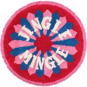 ZSA ZSA ZSU Punjab 100% Cotton Bath Mat 28 In Jingle - Red