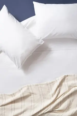 ZSA ZSA ZSU Brito Cotton Percale Crisp Duvet Cover Set - White