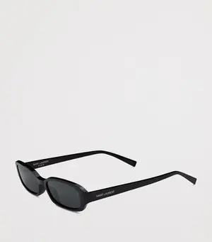 Saint Laurent Acetate Oval Sunglasses - Black