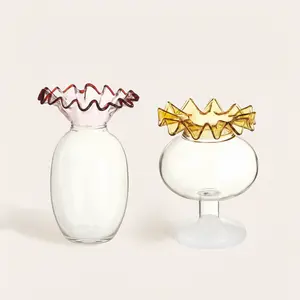 ZSA ZSA ZSU Nanjing Borosilicate Glass Vase 2 Pcs Set - White