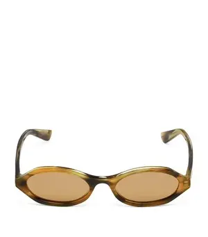 Alexander McQueen Oval Sunglasses - Brown