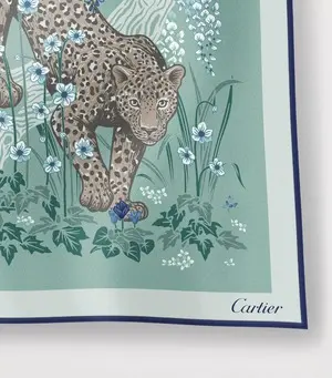 Cartier Silk Blooming Panthère Square Scarf