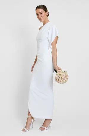 SIX STORIES Asymmetric Draped Occasion Dress