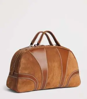 Dries Van Noten Leather And Suede Duffle Bag - Brown