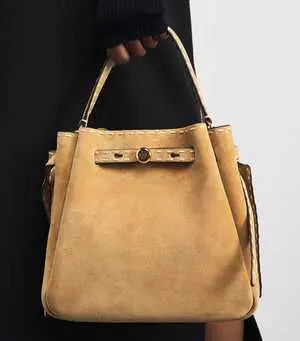 Tory Burch Small Suede Romy Bucket Bag