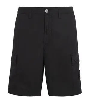 Stone Island Stretch-cotton Cargo Shorts - Black