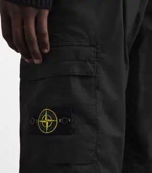 Stone Island Stretch-cotton Cargo Shorts - Black