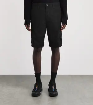 Stone Island Stretch-cotton Cargo Shorts - Black