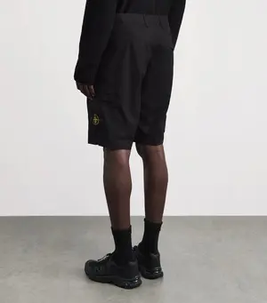 Stone Island Stretch-cotton Cargo Shorts - Black