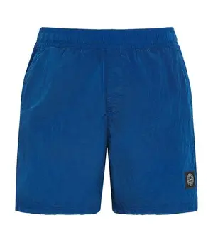 Stone Island Recycled Logo Swim Shorts - Blue