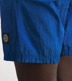 Stone Island Recycled Logo Swim Shorts - Blue