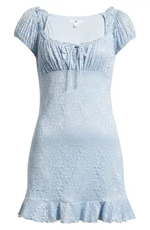 Bp. Floral Lace Mini Dress - Blue Bird