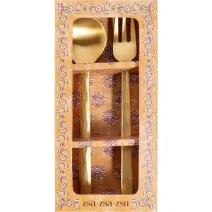 ZSA ZSA ZSU Lotus Set Of 2 Brass Decorative Object Set 6