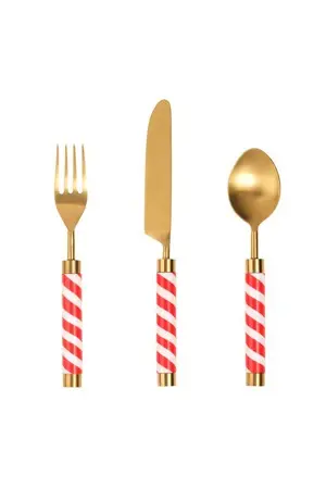 ZSA ZSA ZSU Rampur Steel Cutlery Set Spiral Set Of 3 - Gold