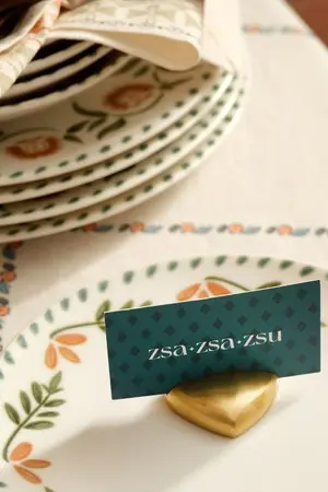 ZSA ZSA ZSU Lotus Brass Card Holder Set Of 2