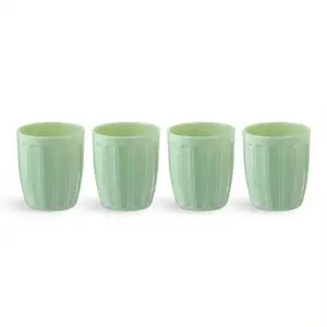 ZSA ZSA ZSU Henan Glass Water Tumbler 8 Oz Set Of 4 - Green