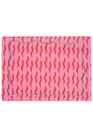 ZSA ZSA ZSU Nilufer Digital Printed Embroidered 100% Cotton Placemat 14x20 - Pink
