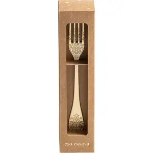 ZSA ZSA ZSU Dume Patterned Stainless Steel Dessert Fork Set Of 4 - Champagne