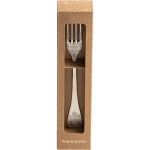 ZSA ZSA ZSU Dume Patterned Stainless Steel Dessert Fork Set Of 4 - Silver