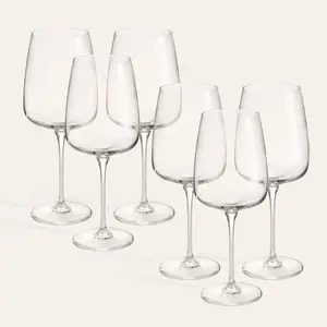 ZSA ZSA ZSU Poznan Glass White Wine Glass 16 Oz Transparent Set Of 6 - Clear