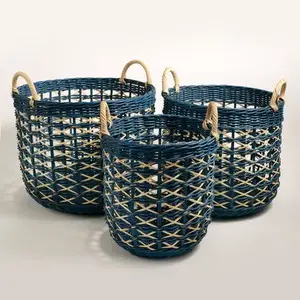ZSA ZSA ZSU Java Round Rattan Basket 15