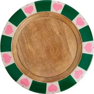 ZSA ZSA ZSU Lakri Mango Wood Charger Plate 13 - Green