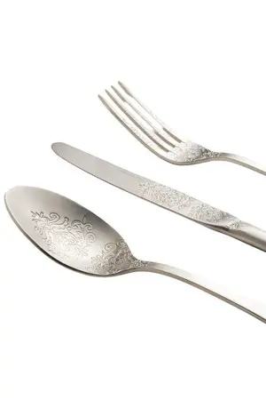 ZSA ZSA ZSU Dume Patterned Stainless Steel Dessert Knife Set Of 4 - Silver