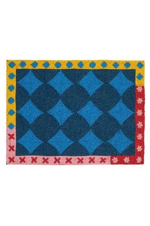 ZSA ZSA ZSU Dadri Beadded Placemat Geometric 12x16 - Blue