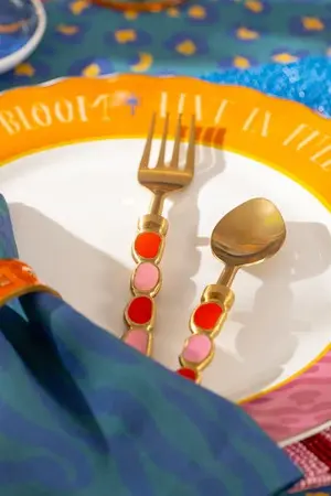 ZSA ZSA ZSU Rampur Steel Dessert Fork Set Of 4