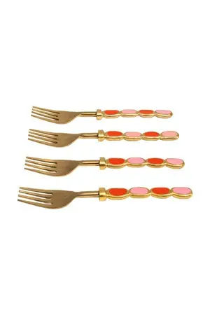 ZSA ZSA ZSU Rampur Steel Dessert Fork Set Of 4