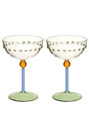 ZSA ZSA ZSU Henan Borosilicate Glass Martini Glass 10 Oz Set Of 2 - Clear