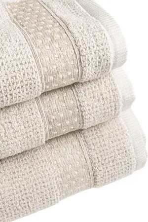 ZSA ZSA ZSU Viseu Tight Jacquard Bordered 100% Cotton Towel 3 Pcs Set