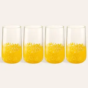 ZSA ZSA ZSU Henan Glass Soft Drink Tumbler 17 Oz Set Of 4 - Clear