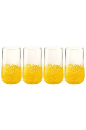 ZSA ZSA ZSU Henan Glass Soft Drink Tumbler 17 Oz Set Of 4 - Clear